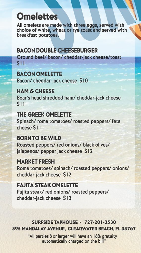 Breakfast Menu – Surfside Taphouse