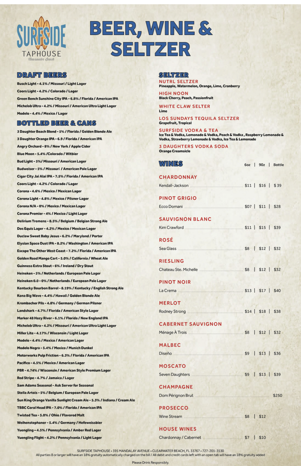 Drinks - Surfside Taphouse